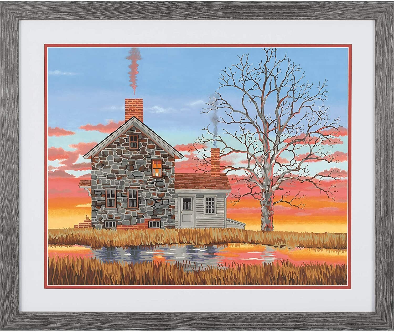 73-91743 Набор для рисования красками по номерам Home at Sunset/Дом на закате Dimensions