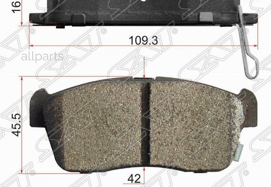SAT ST-04465-B1010 Колодки тормозные (Спереди) Toyota Passo 04-23 / Daihatsu Boon 04-10