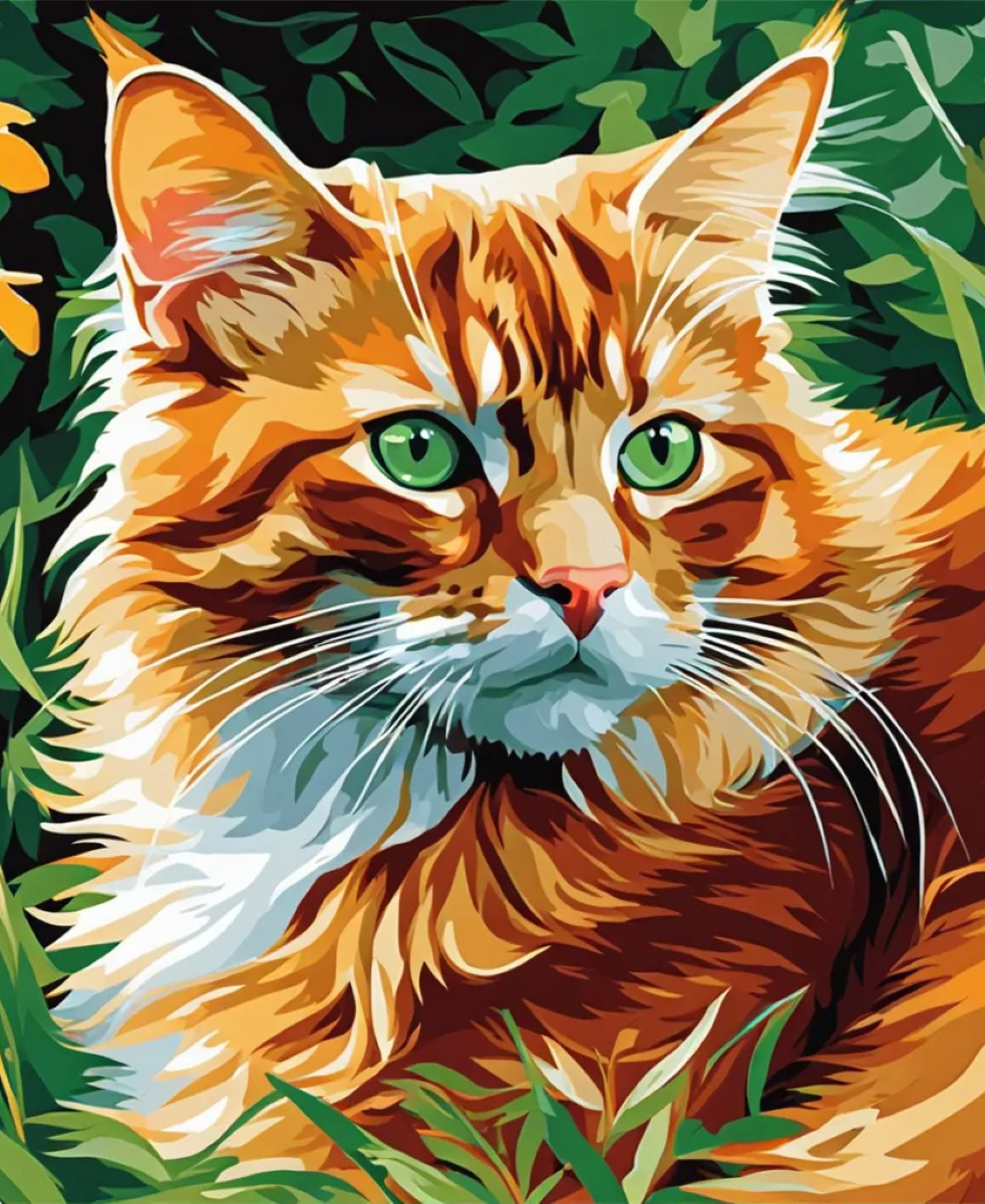 Картина по номерам "Рыжий кот" 40х50 см, хлопковый холст на подрамнике, акрил, Hobby Home