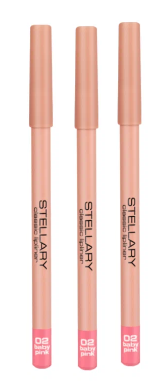 Карандаш для губ Stellary Lipliner, тон 02 Baby Pink, 1,35 г 3 шт