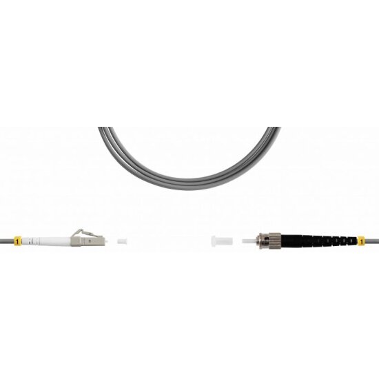 Патч-корд оптический Toplan , симплексный, LC/PC-ST/PC, MM 62,5/125 (OM1), 1 м, LSZH