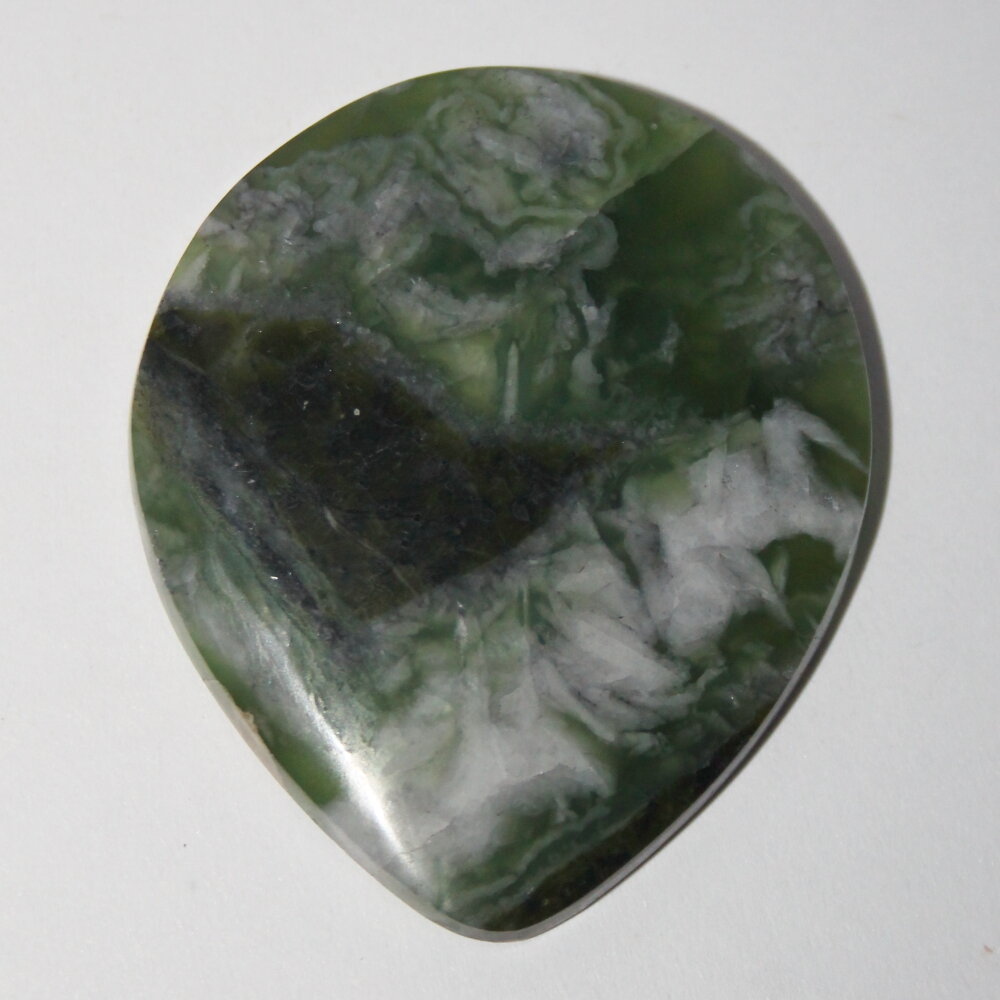 Офит кабошон, натуральный камень, 43х36х3 мм, Урал, "True Stones"