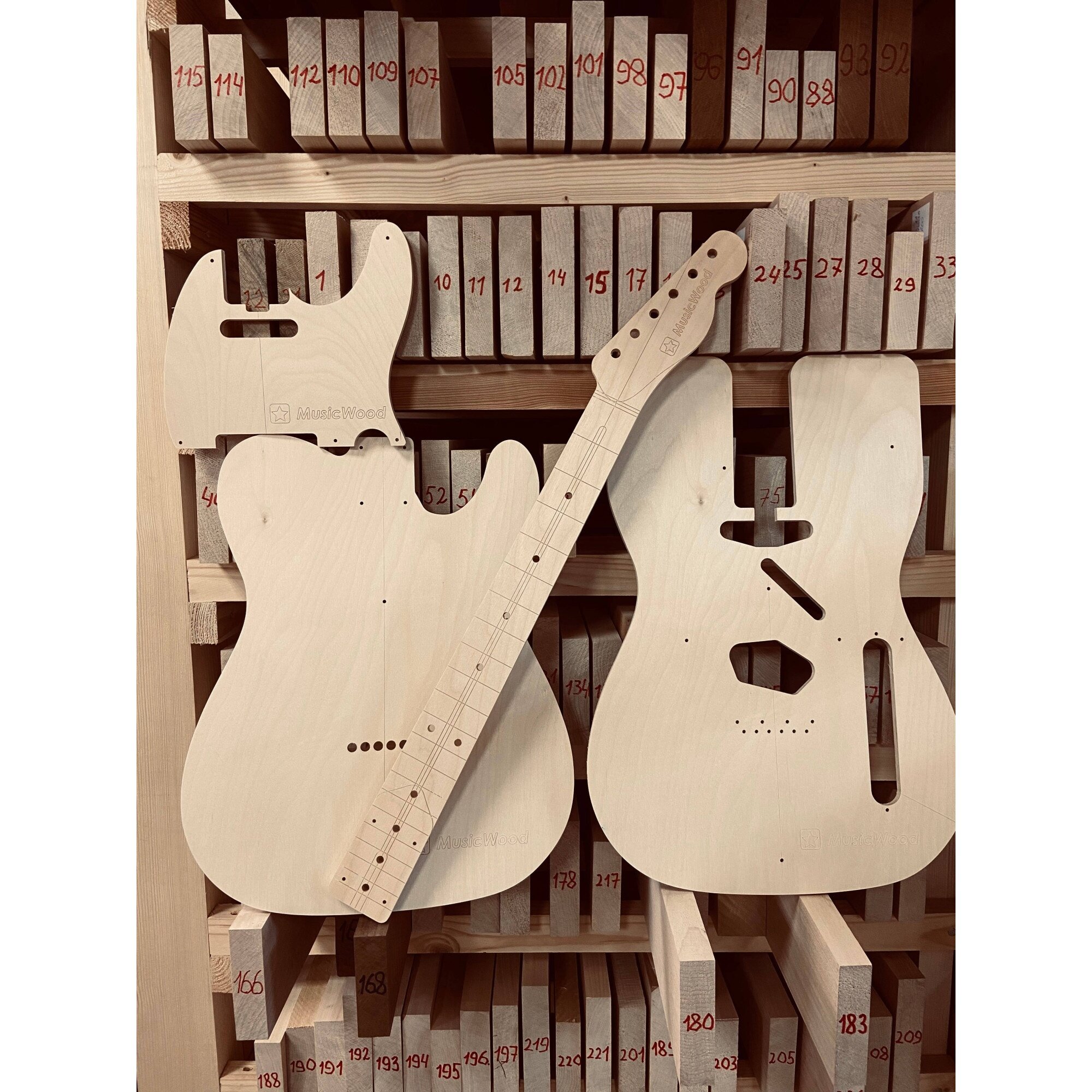 Полный комплект для фрезеровки гитары, фанера 8мм, MusicWood Fender Telecaster 1966 г