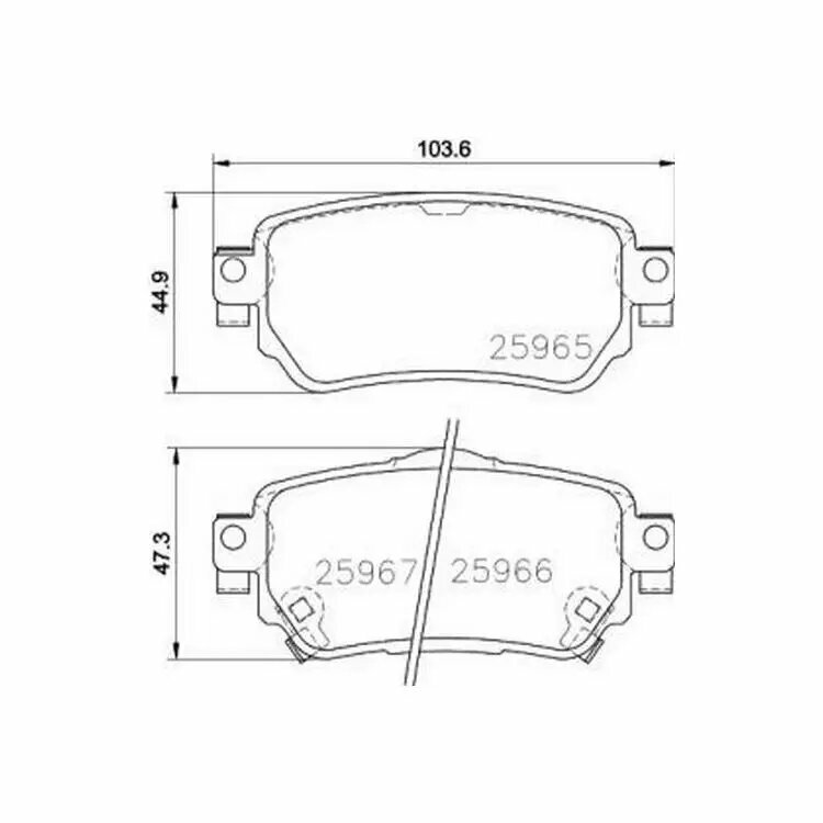 Колодки тормозные дисковые зад NISSHINBO - NP2073