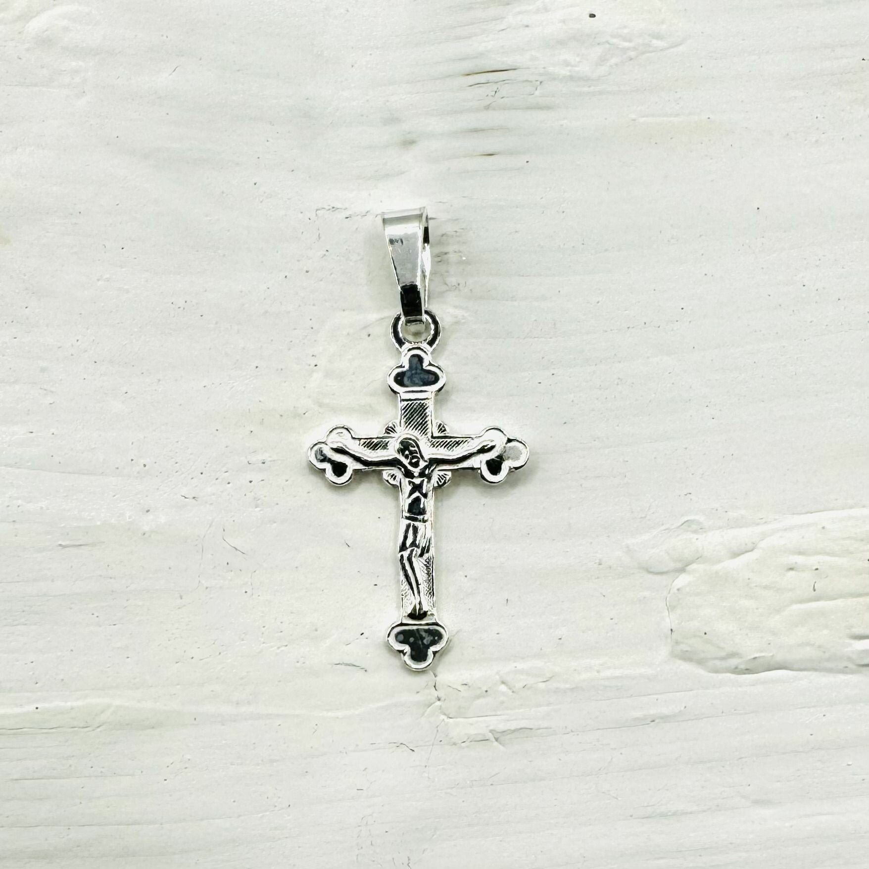 Крестик, серебро, 925 проба, чернение
