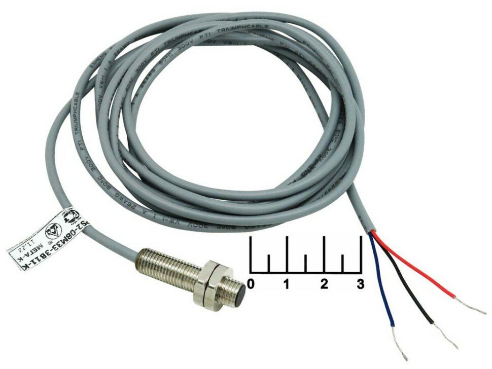 Индуктивный выключатель PS2-08M33-3B11-K 10.30V 250mA PNP NO (3мм встраиваем)