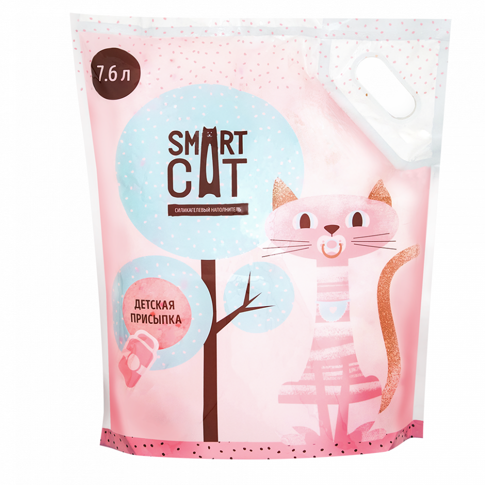 Smart Cat - Силикагелевый наполнитель с ароматом детской присыпки (3.32 кг)