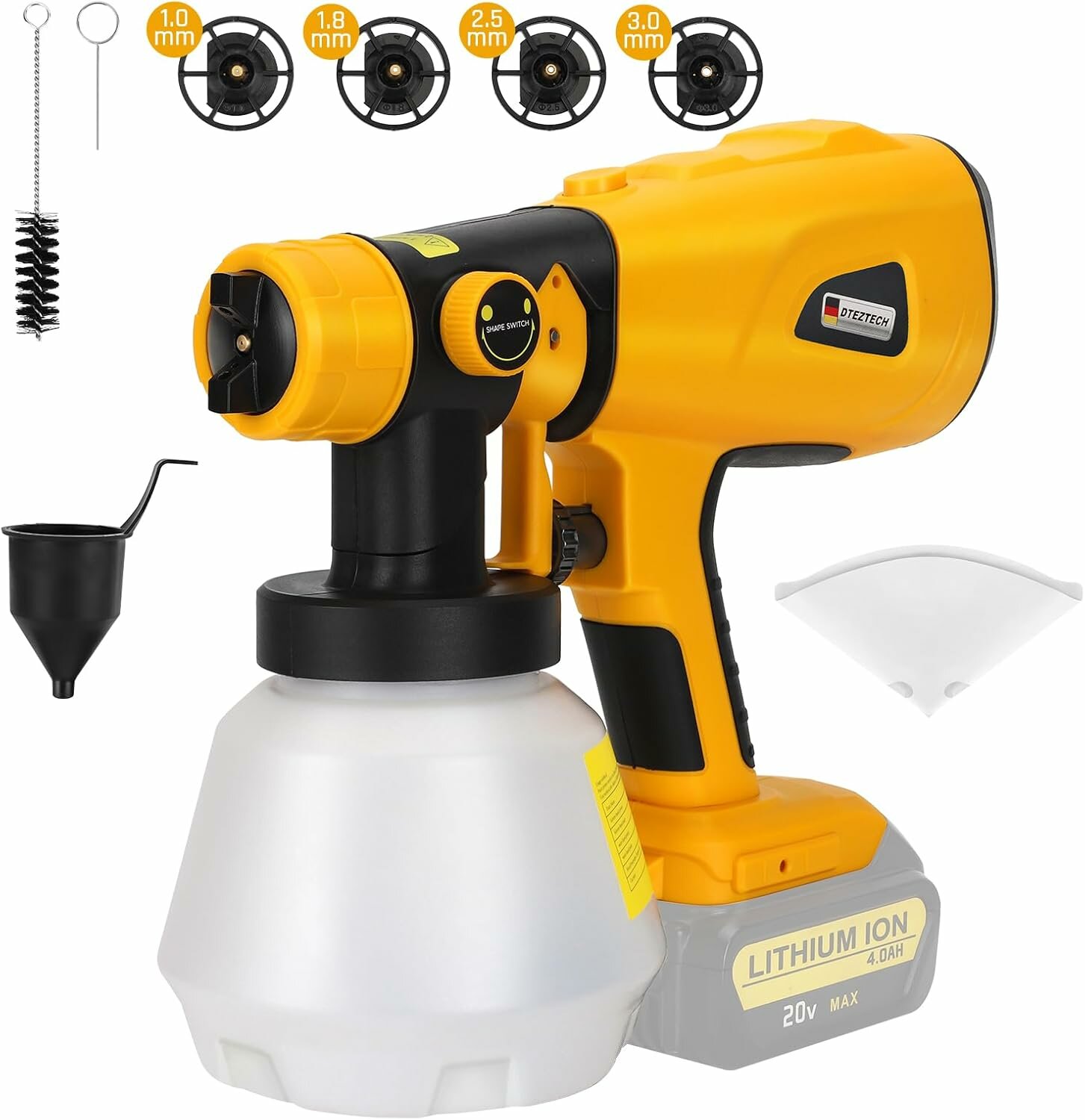 Перезаряжаемый пистолет-распылитель Dewalt 20v MAX с бесщеточным двигателем и медной насадкой, перезаряжаемый пистолет-распылитель мощностью 200 Вт для внутренней и внешней отделки дома (без батареи)