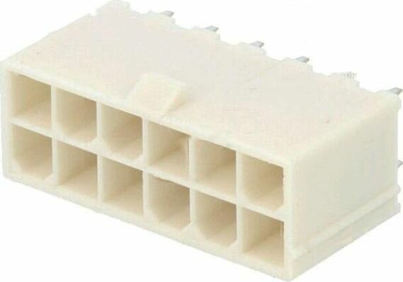 Соединитель MOLEX 0039288120 провод-плата HDR 12 контактов шаг 4.2мм монтаж в отверстие серия Mini-Fit Jr пакет, 1 шт