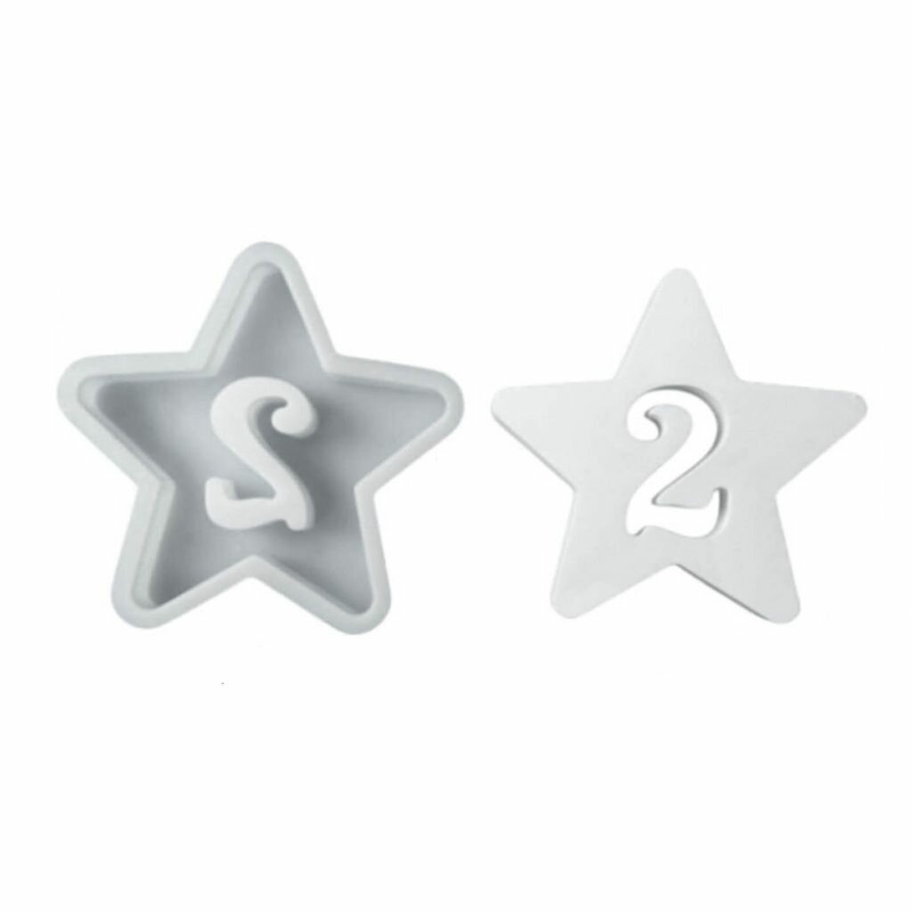 Силиконовые формы с полыми номерами, для отливки в форме звезды, эпоксидная смола, сделай сам, свечи выпечки, украшения дома