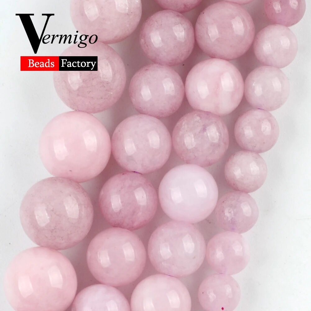 Круглые бусины кунцит Vermigo 6-10 мм 8mm 46pcs Beads