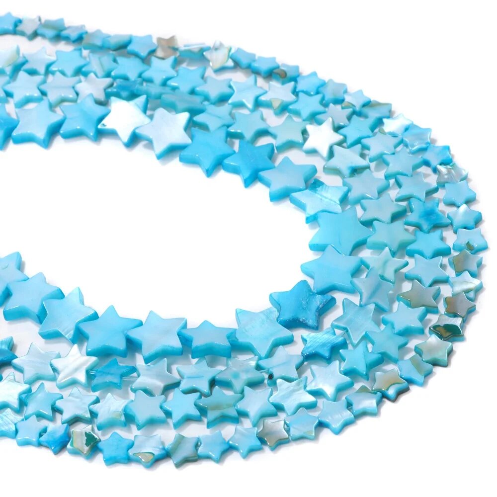 RISYF окрашенные бусины из ракушек звезда 6 8 10 12 мм 10MM About 36PCS, 3. Star