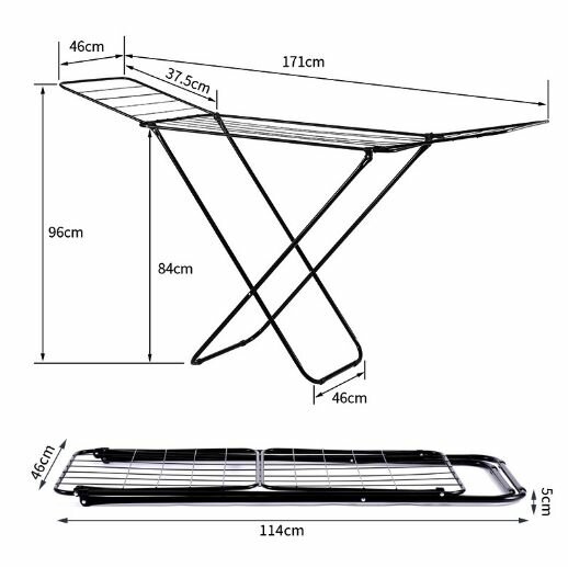 Сушилка для белья напольная BTEEY, 96X46X171 см, черная