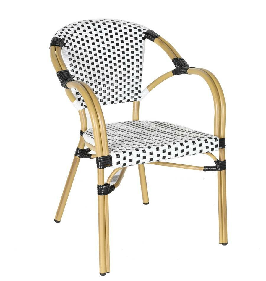 Плетеный стул из искусственного ротанга 4sis Шанэль Черно-белый