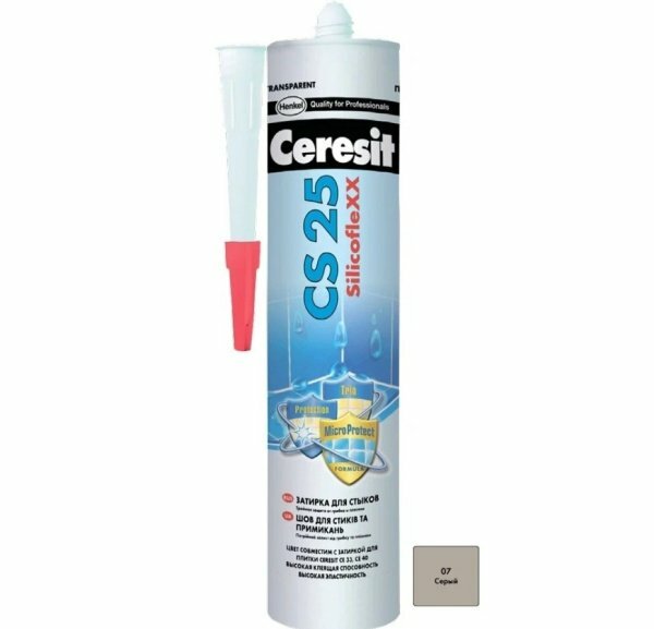 Герметик CS25 сан. сил. серый Ceresit