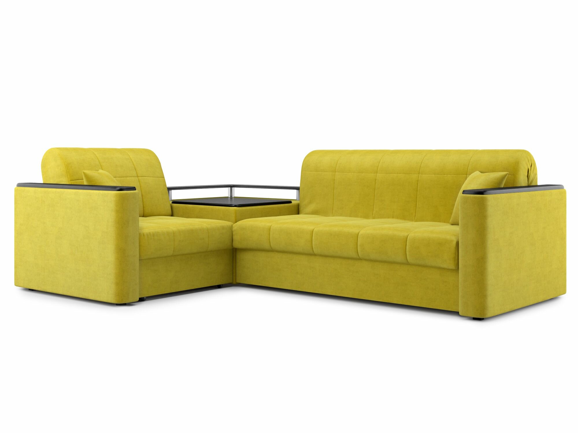 Диван угловой с Баром Неаполь 1,2 - Velutto 28 оливковый/ коричневая накладка