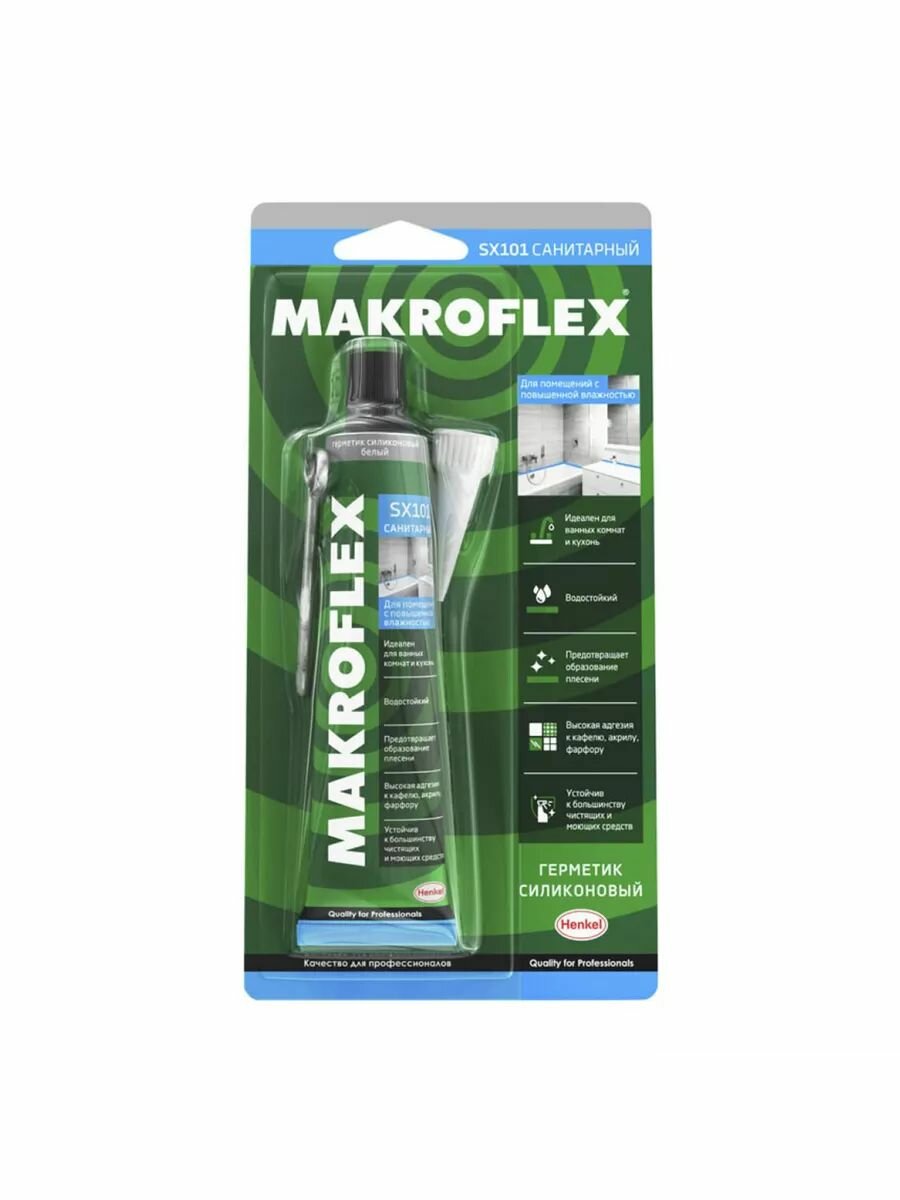 Герметик силиконовый санитарный Makroflex SX101 белый 70 мл.