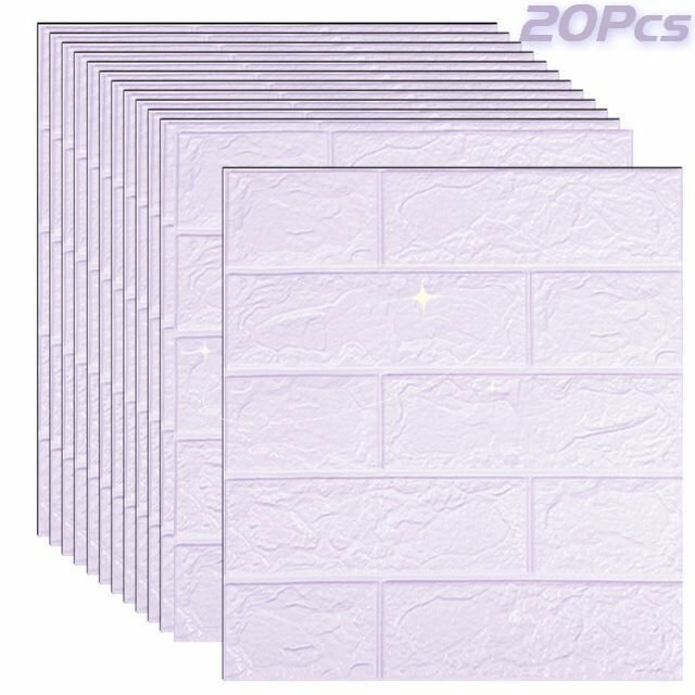 Несколько вариантов цвета 20 шт. комплект / Панели самоклеющиеся для стен 'Белый кирпич' 35х38.5см, толщина 3.5 мм /моющиеся панели ПВХ