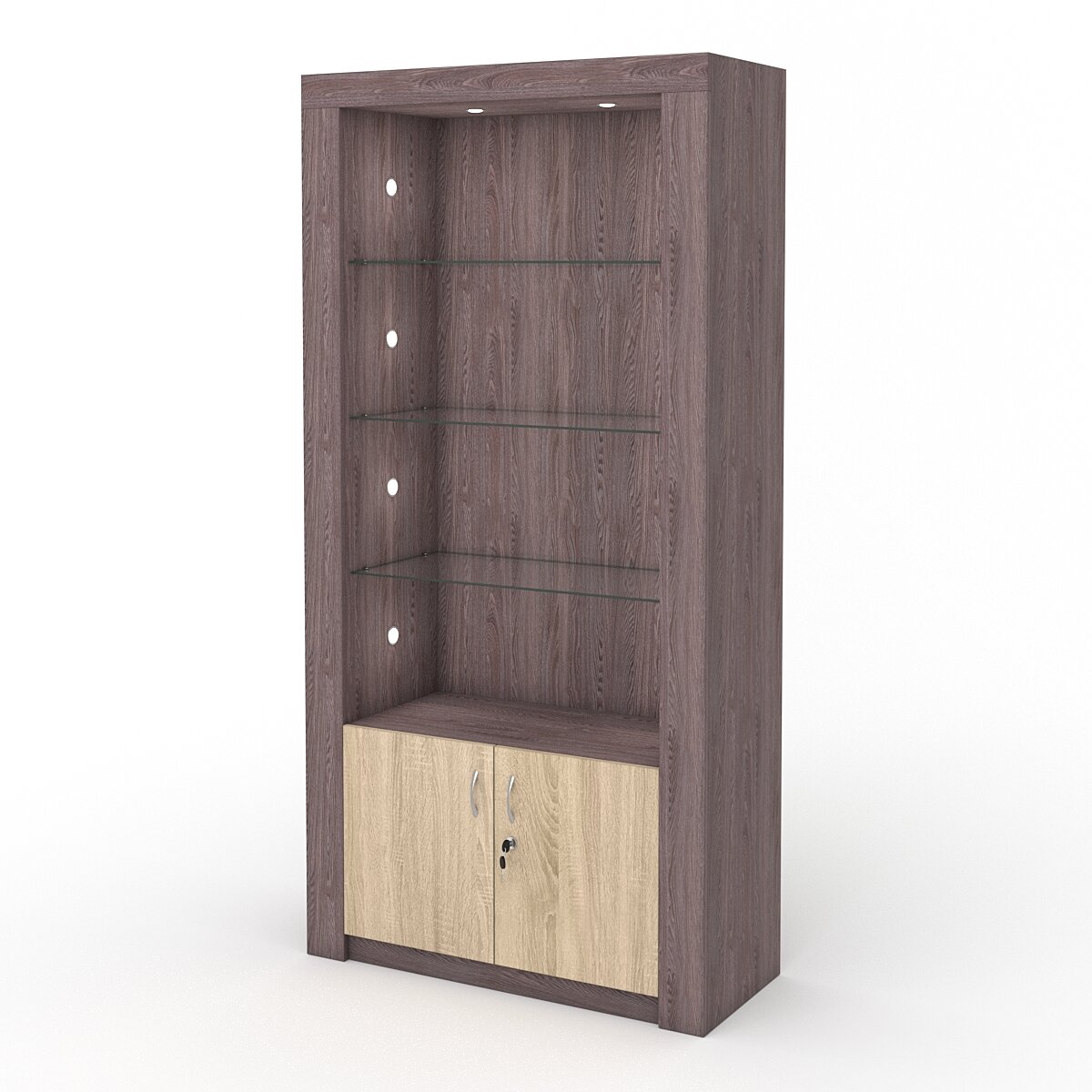 Стеллаж "афродита" №3-4 (задняя стенка - ДВП), Ясень Анкор и Дуб Сонома