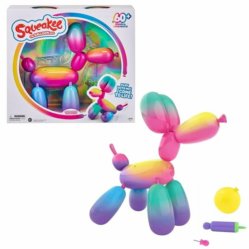 Интерактивная игрушка Moose Squeakee "The Balloon Dog" Rainbow Dog, пластик, для детей от 5 лет