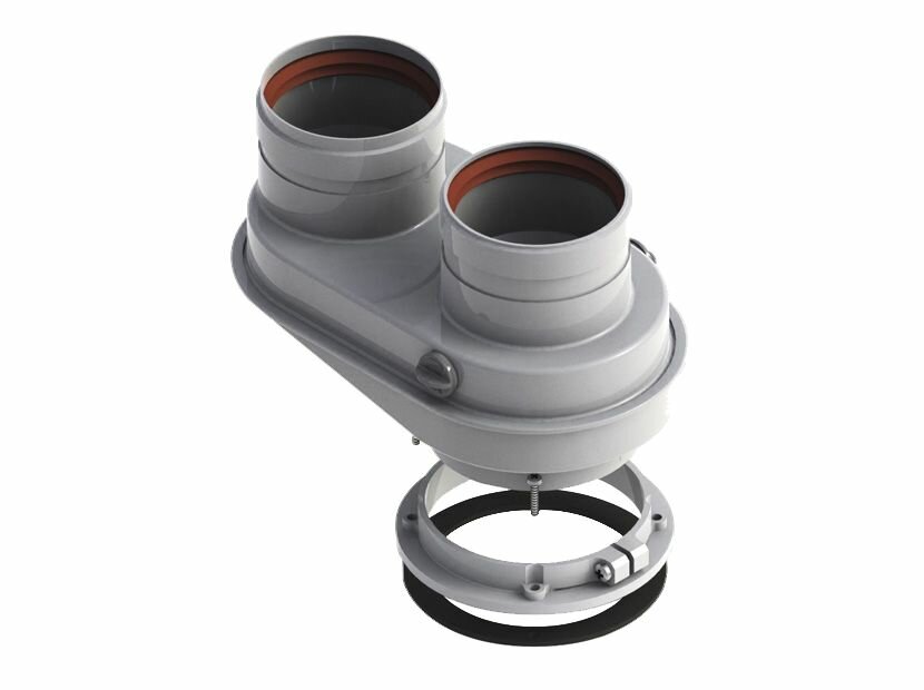 Адаптер разделительный моноблочный Royal Thermo d60/100 на 80/80 RTF04.001