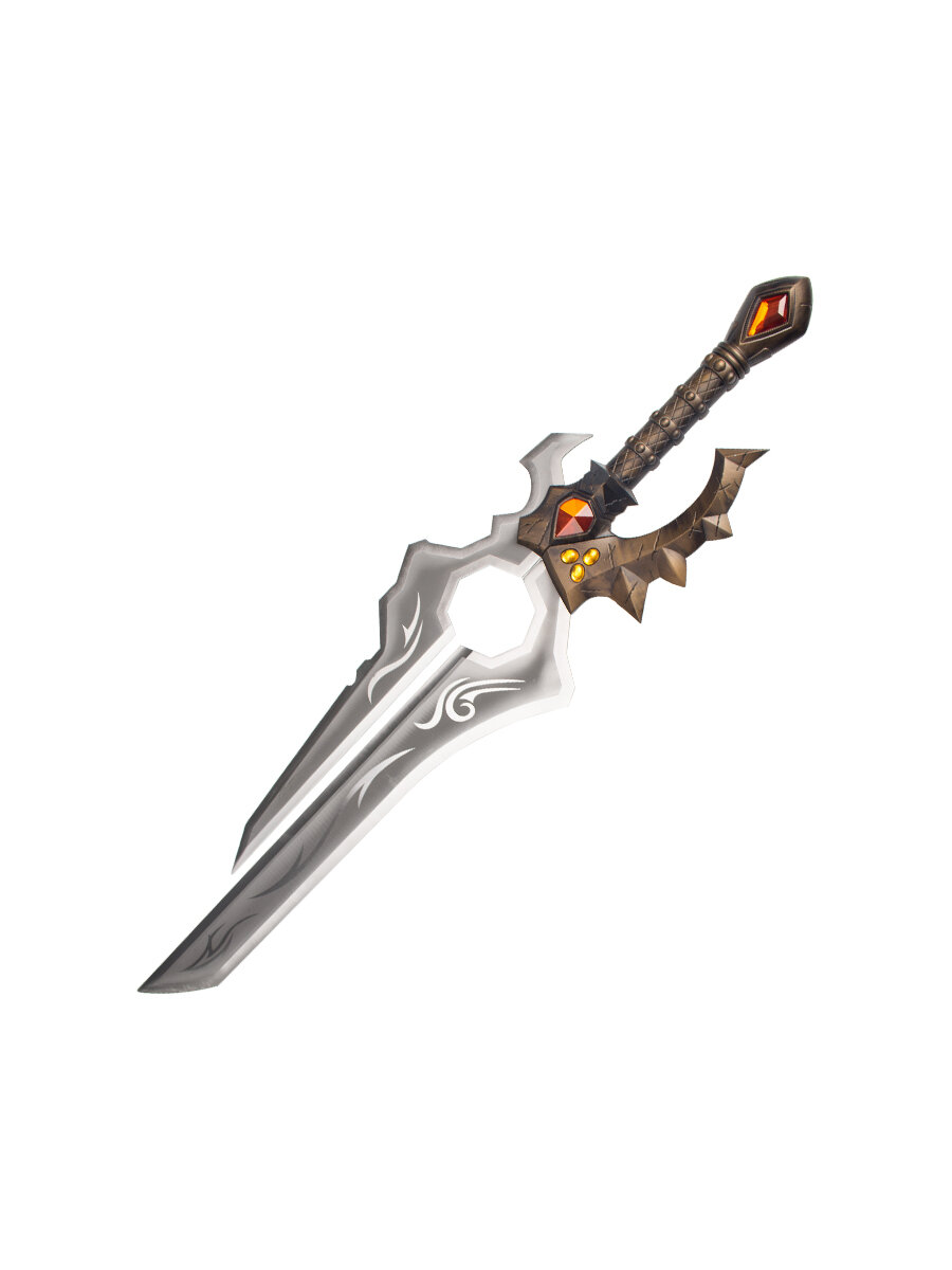 Меч Шаламайни из World of Warcraft, 1:1 Модель для Коллекции (Вариан Ураган), Две Стальные Незаточенные Мечи, 110 см и 91 см