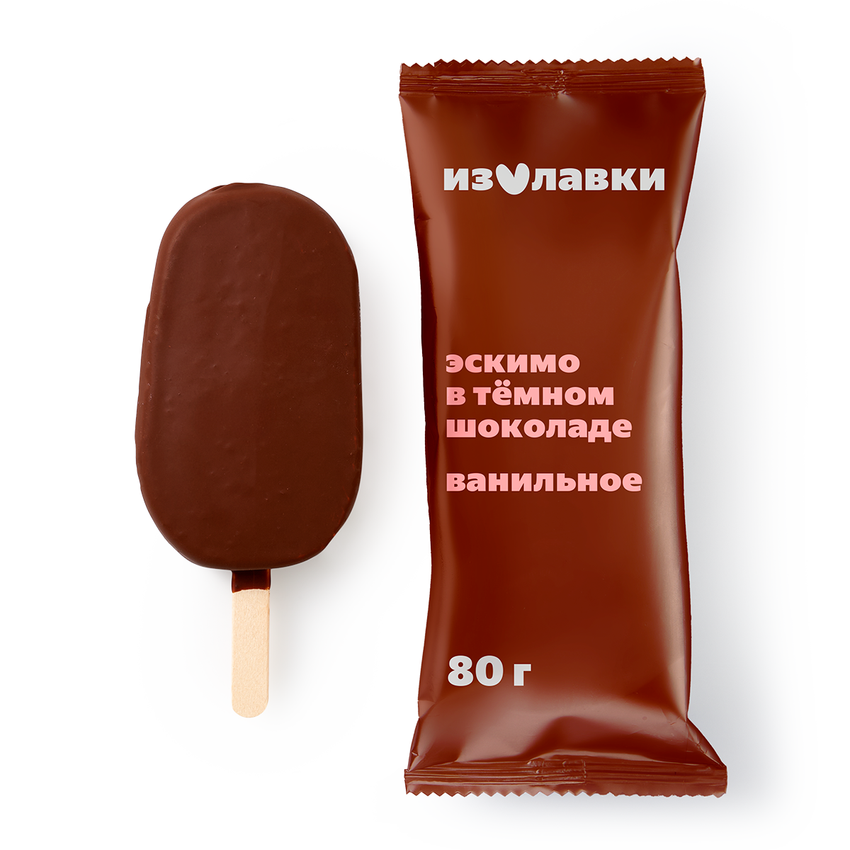 Мороженое "Из Лавки", пломбир, в тёмном шоколаде, эскимо, на палочке, 3.5 г белка