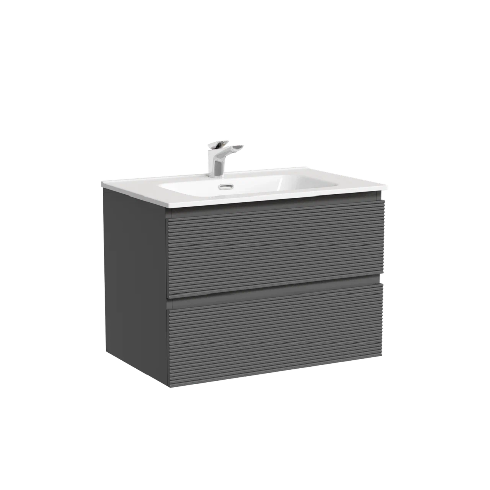 Тумба подвесная SANCOS Folk 690х445х500, c двумя ящиками оснащенными доводчиками, Grey soft, арт. FL70GS