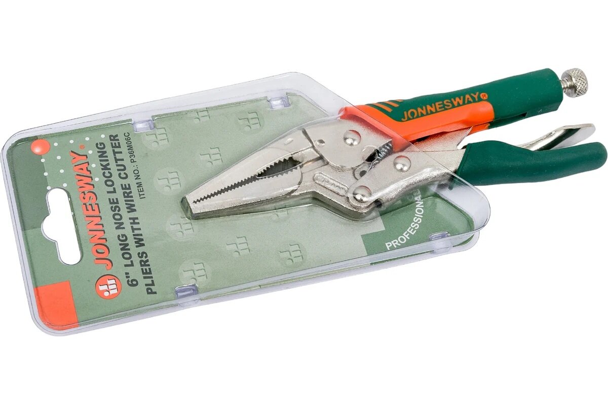 Зажим ручной с фиксацией, с удлиненными губками, 160 мм, 0-50 мм Jonnesway P36M06C, 48313