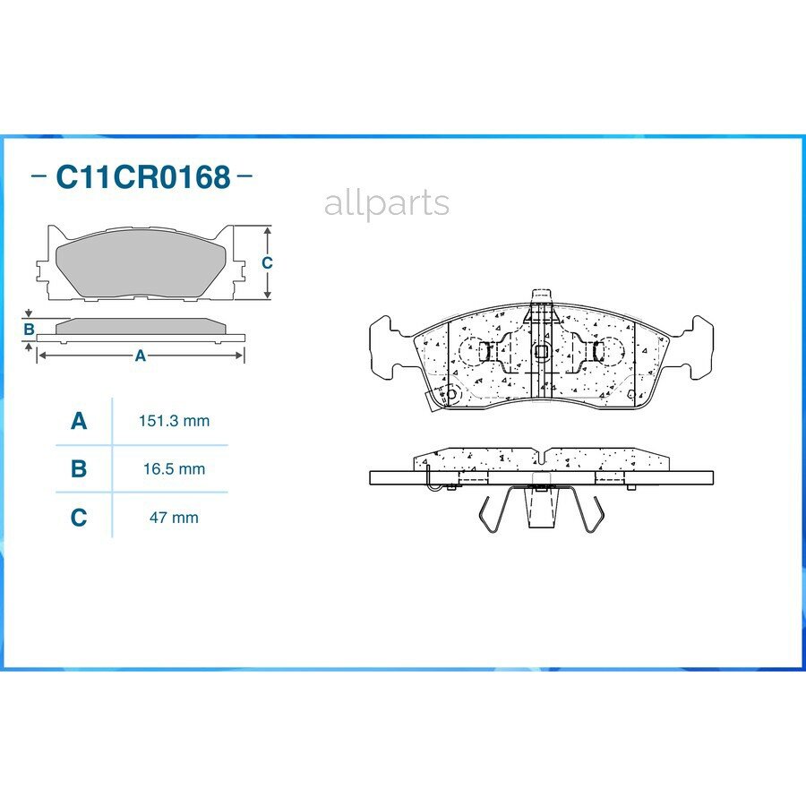 CWORKS C11CR0168 Колодки тормозные перед, Low Metallic CHEVROLET COBALT 01/13-, BMW X5 (E53) 04/00-, BMW X5 (E53) 01