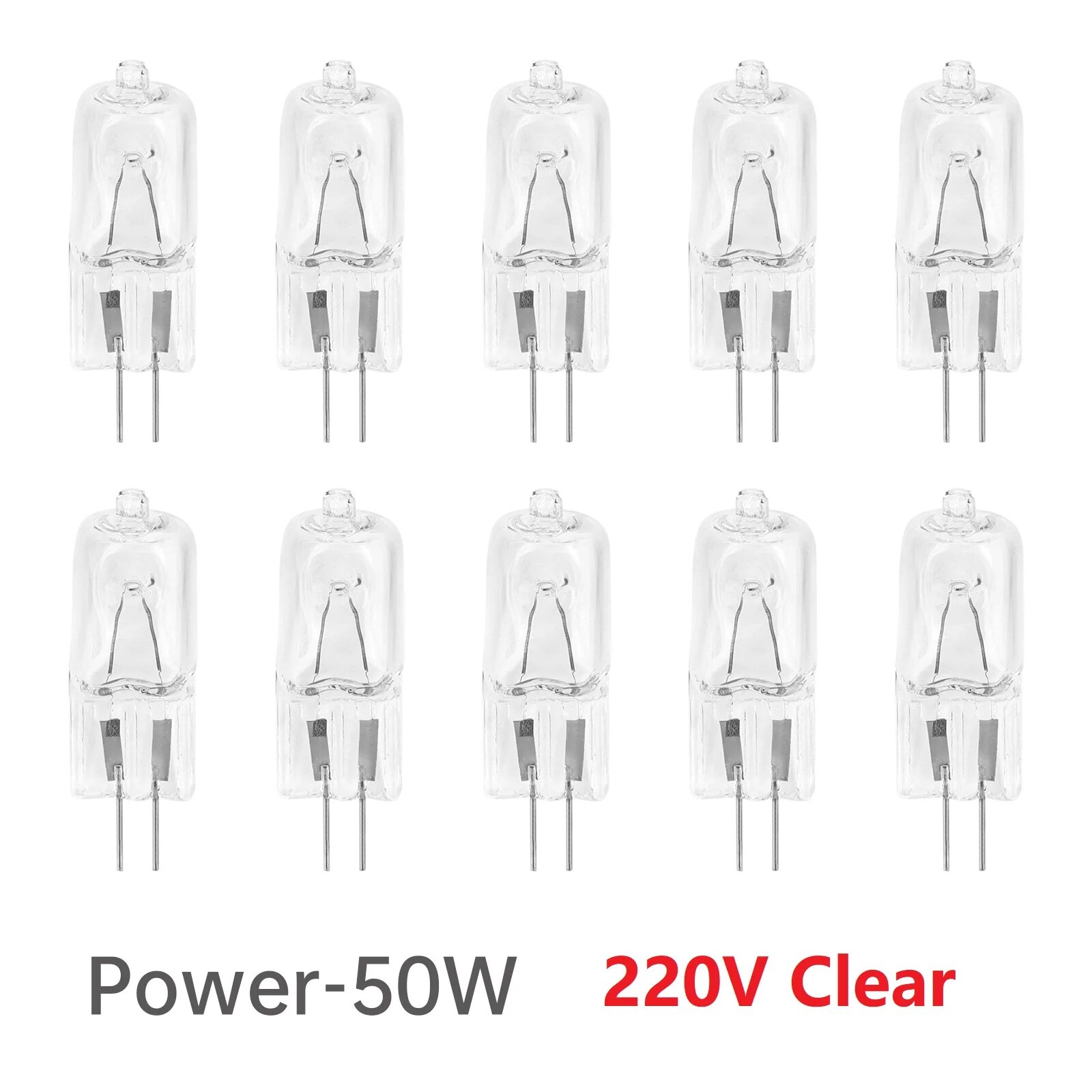 Галогенные лампы G4 12/24/220В 10/20/35/50Вт теплые белые 50W 220V Clear