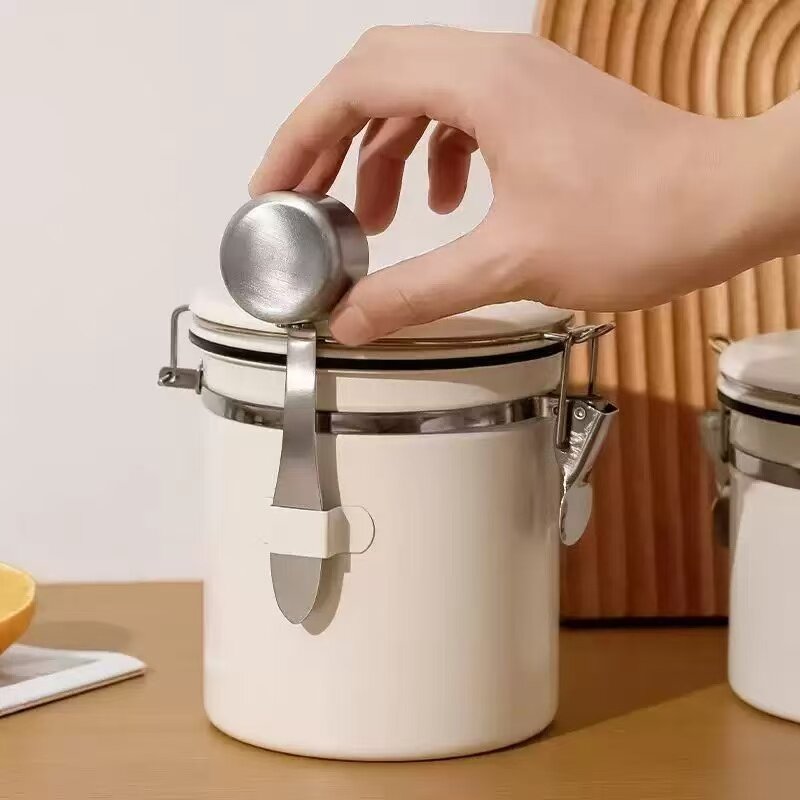 Банки для хранения кофе, чая и сыпучих продуктов, нержавеющая сталь, 1,8 л