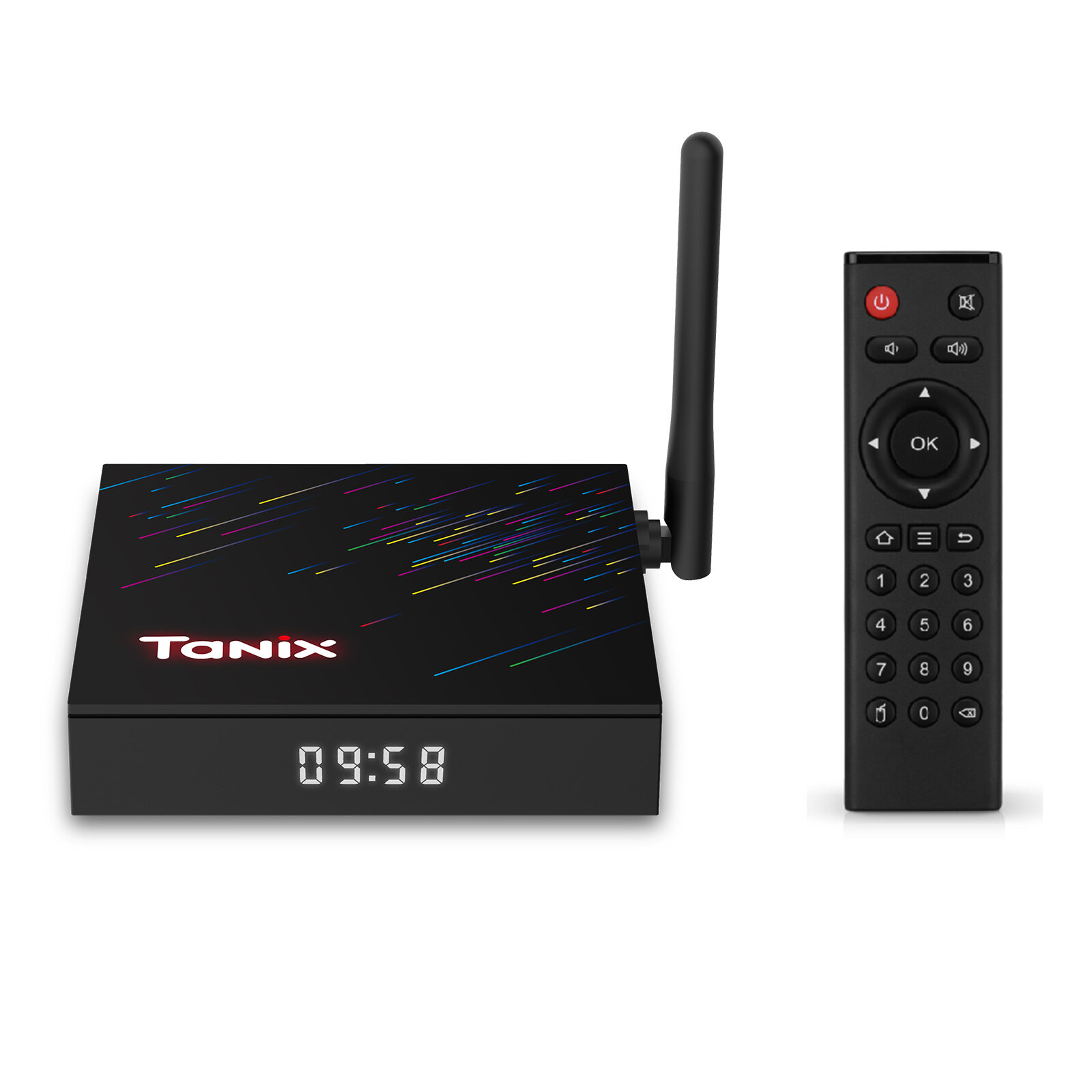 TANIX TX68 Приставка для ТВ на Android 12.0 Allwinner H618 Quad-core 4K Media Player с поддержкой AV1 H.265 VP9 2.4G&5G Двойная полоса WiFi BT5.0 Цифровой дисплей с пультом управления Черный 2GB+16GB 4GB+32GB 4GB+64GB