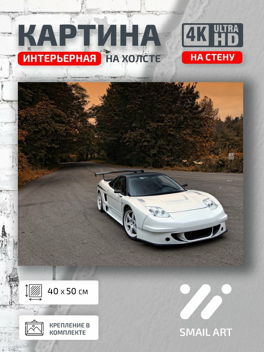 Картина на холсте интерьерная 40 на 50 на стену Деревья honda для киномана авто дизайн