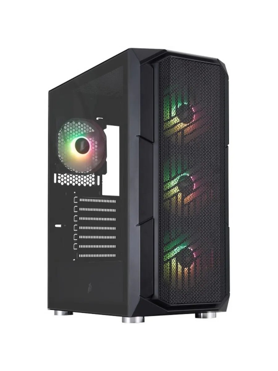 Компьютерный корпус FIREBASE XF, черный (XF-BK-4F7)