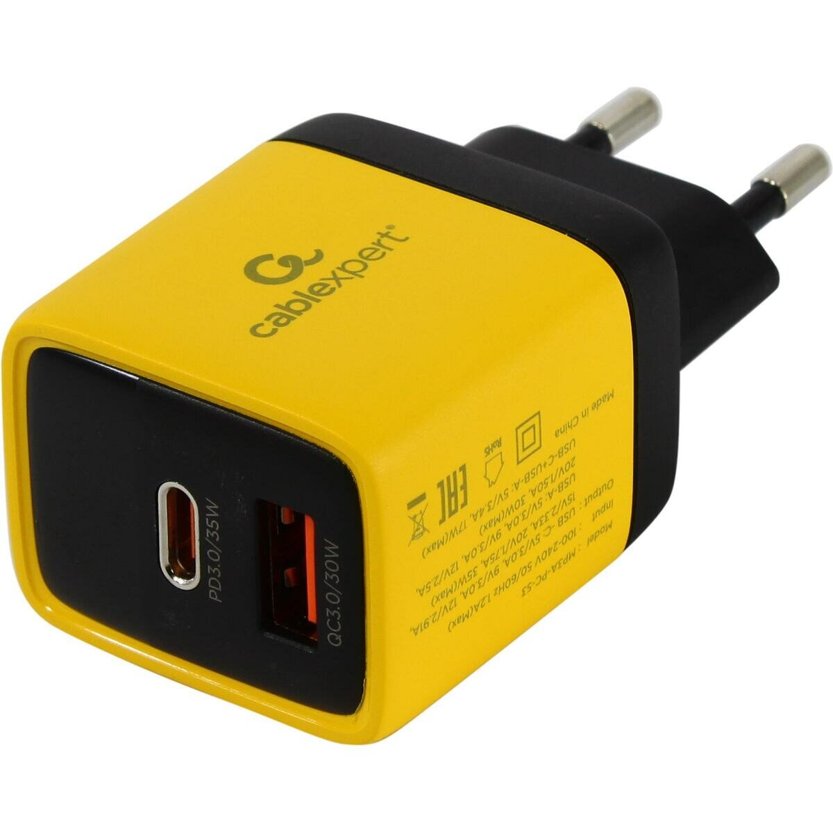 Cablexpert MP3A-PC-53 Зарядное устройство USB (Вых. DC5/9/12/15/20V, 35W, USB, USB-C)