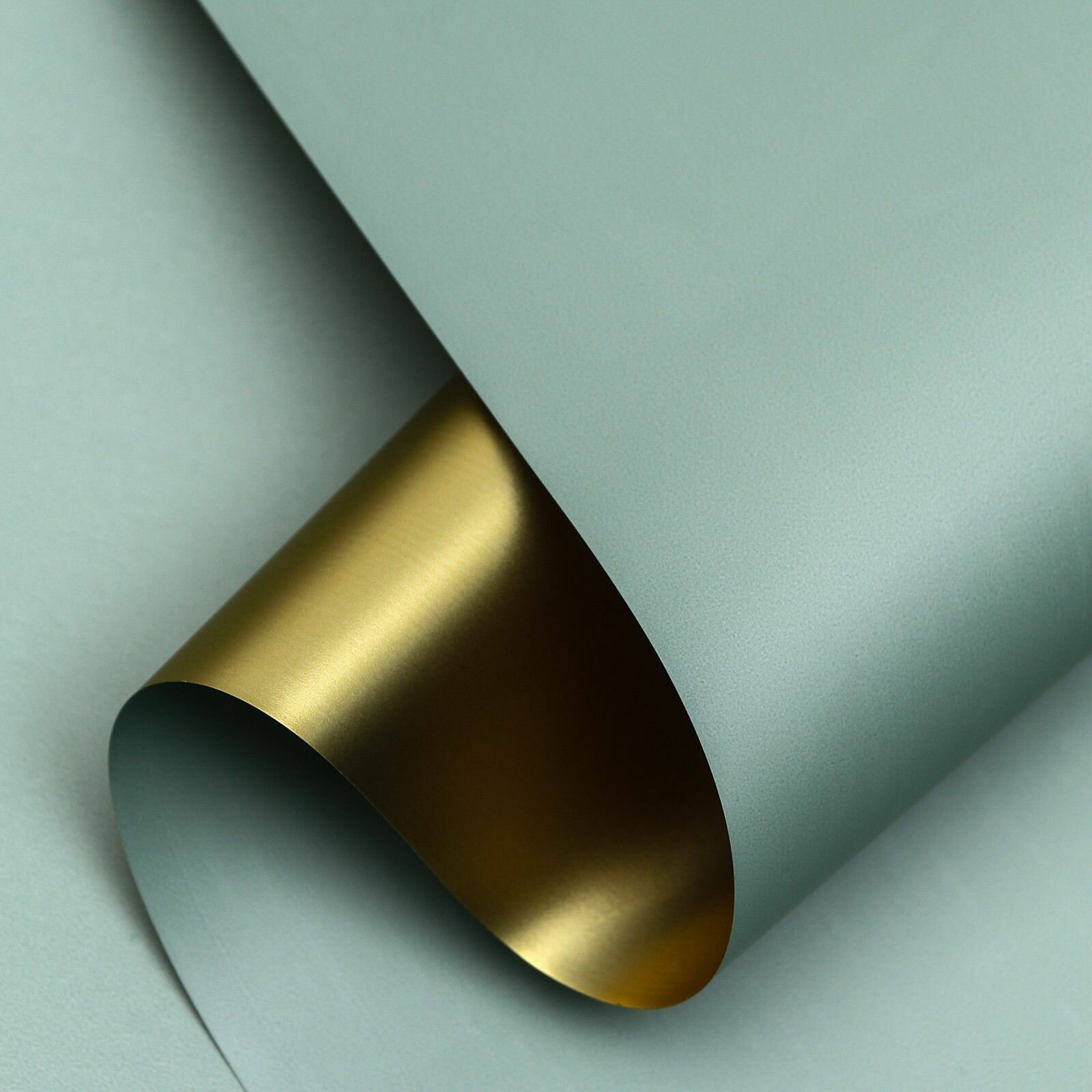 Пленка для цветов Пленка с золотом , цвет серо-зелёный, 58 см х 5 м