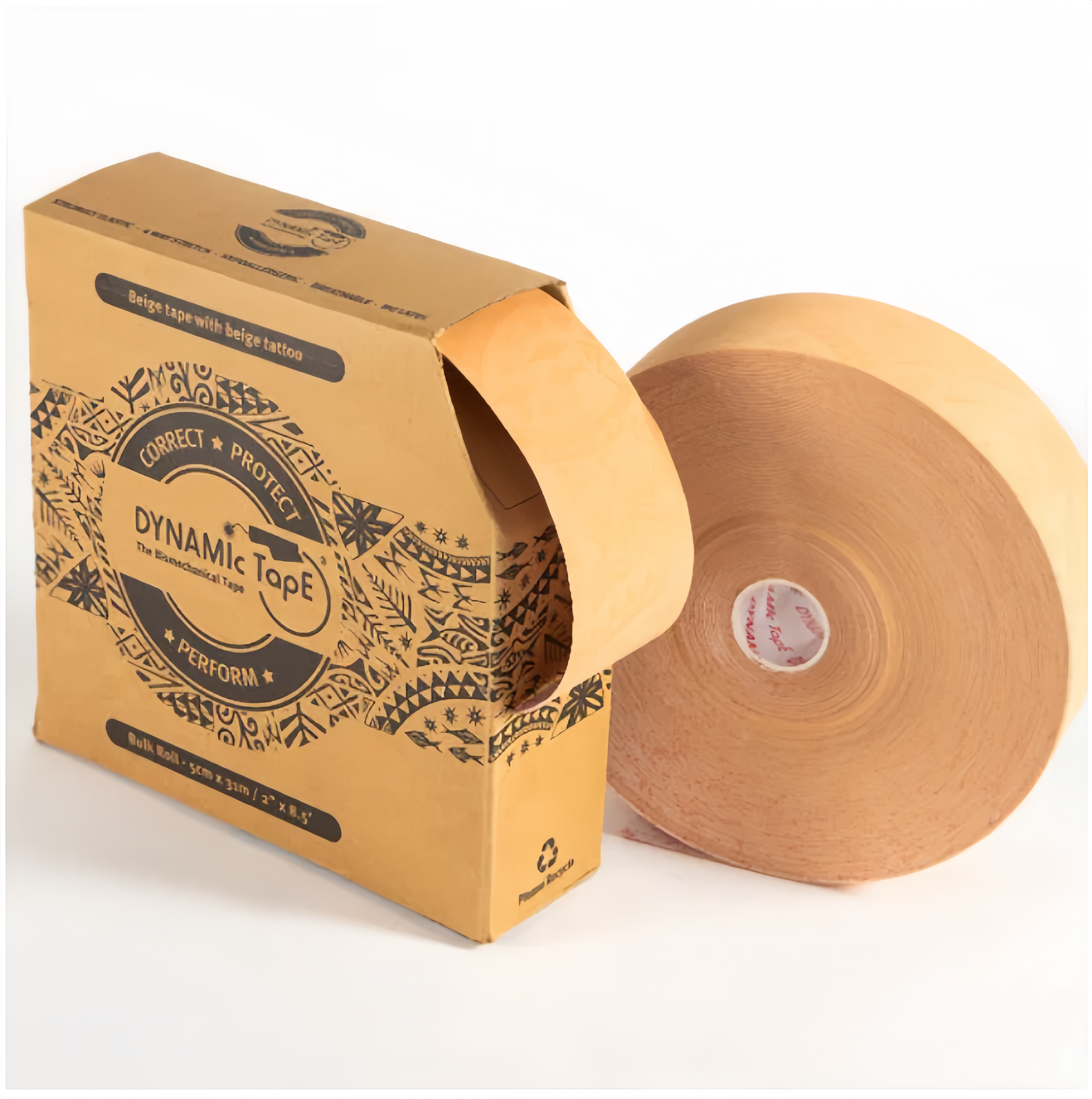 Биомеханический тейп Dynamic Tape 5см x 31м, Бежевый с бежевым тату