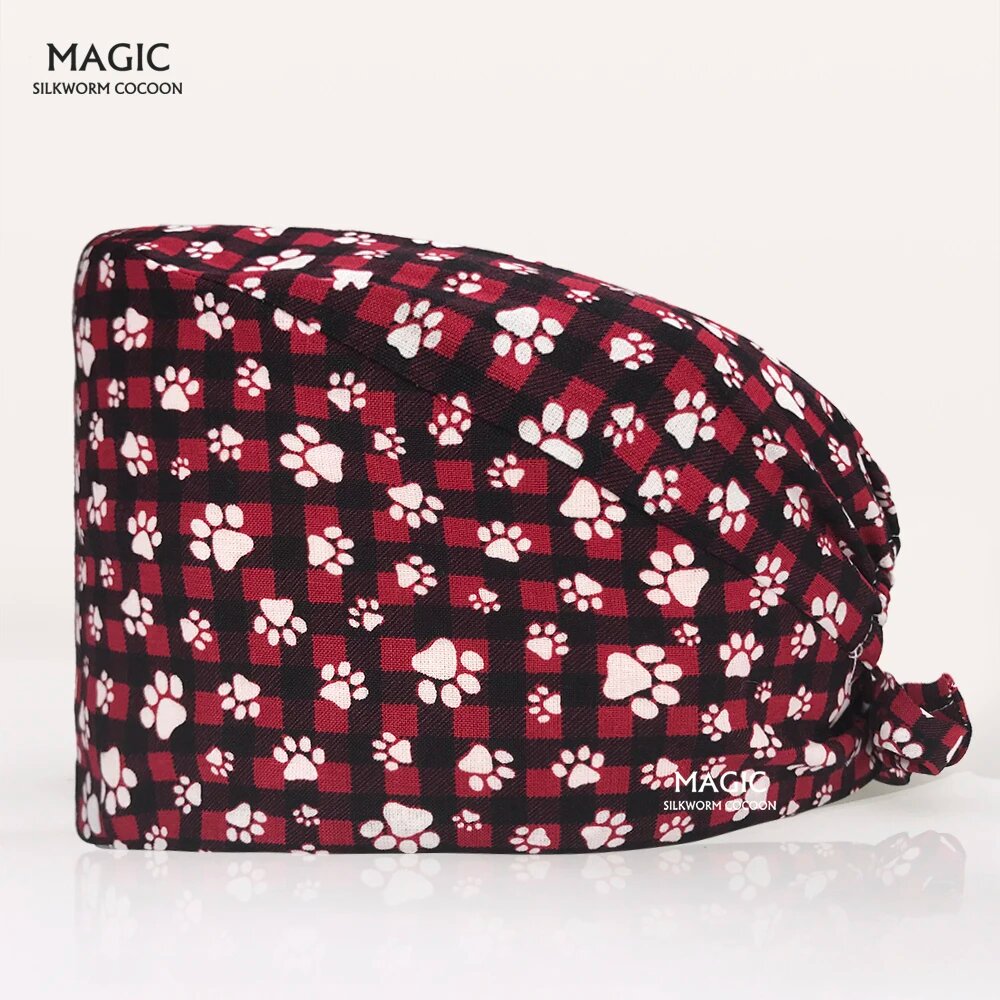 Хлопковые хирургические шапочки MAGIC SILKWORM COCOON Бордовый, WH25009