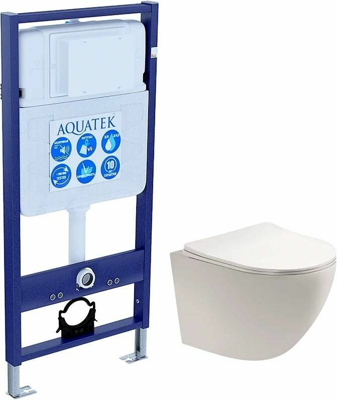 Унитаз подвесной Aquatek Европа AQ1900-00 с инсталляцией Standard