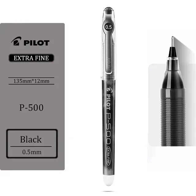 Pilot P500/P700 гелевая ручка, 0,5/0,7 мм, черная, красная, синяя Черный, 0.5mm Black