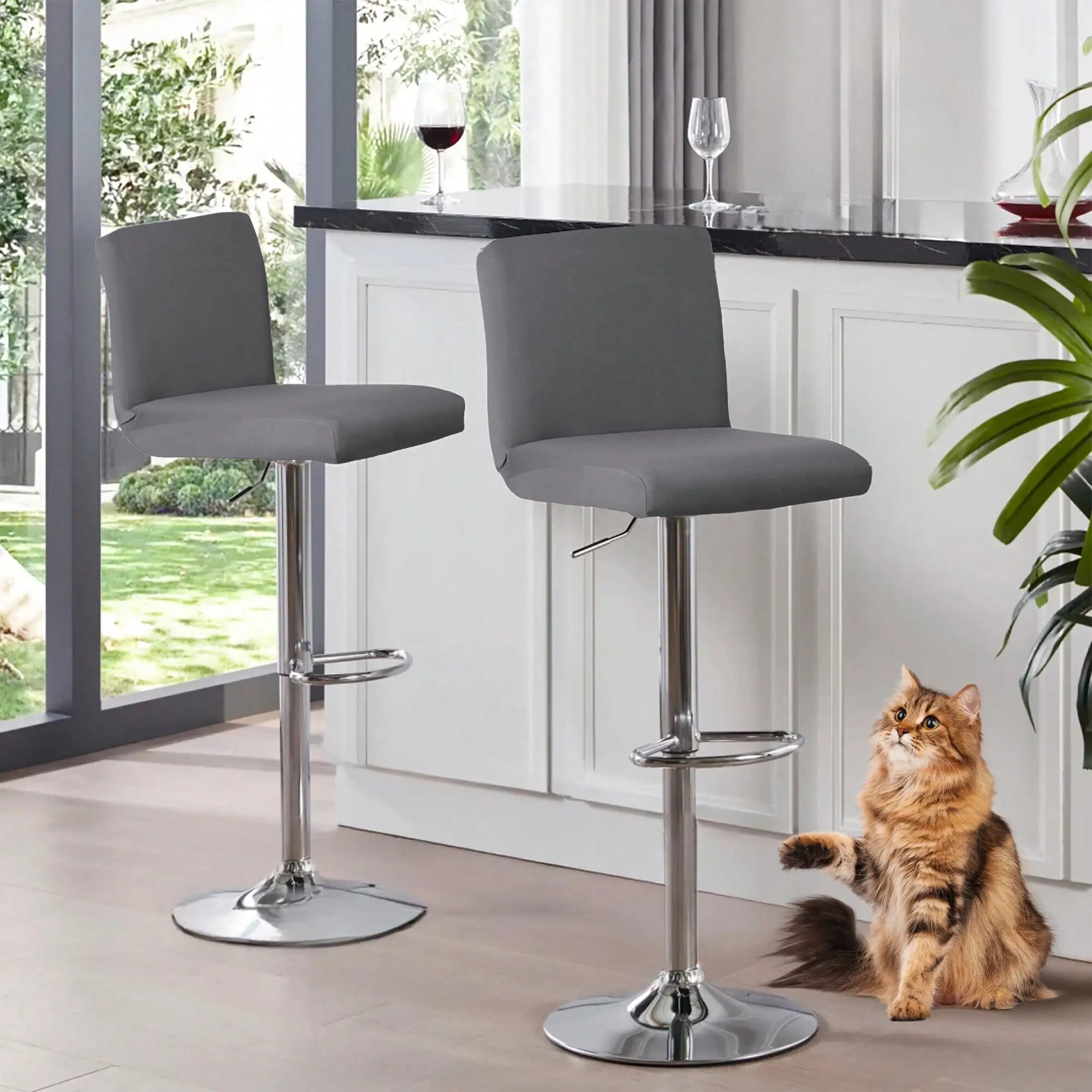 1 шт. Однотонный эластичный чехол из молочного шелка для барного стула, съемный и моющийся, Color1