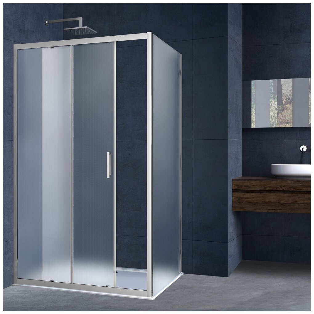 Душевой уголок Vincea Alpha VSR-3AL8014MT хром, стекло текстурное