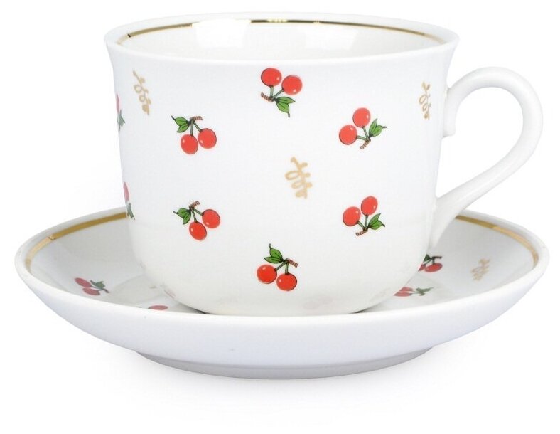 Пара чайная фарфоровая 450 мл, ф. Ностальгия "Ягодки", Дулево