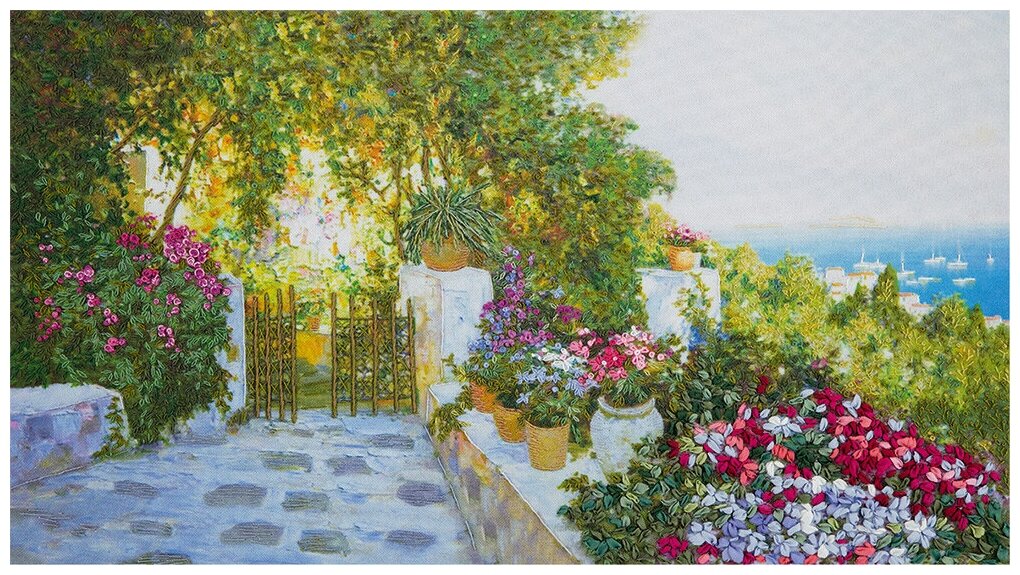 Набор для вышивания PANNA "Живая картина" JK-2103 "Цветы над морем" 33 х 19 см