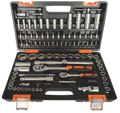 Набор инструментов Вихрь 1/2", 1/4", CrV, пластиковый кейс 94 предмета
