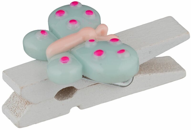 Blumentag WCRH-35 Декоративные прищепки 6 шт 3.5 см B129 Голубые бабочки для декора