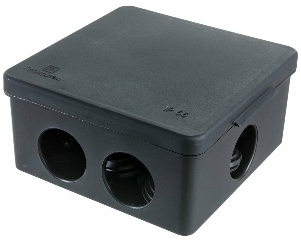 Распределительная коробка Промрукав для прямого монтажа безгалогенная HF черная 100х100х50 1 шт 40-0302-9005