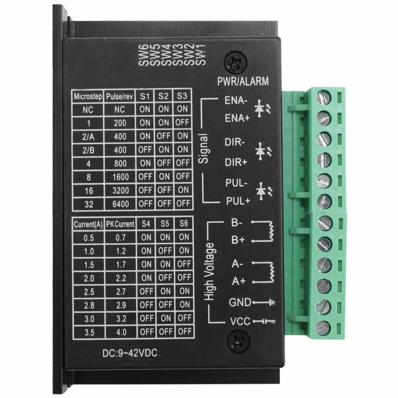 Драйвер шагового двигателя TB6600 Upgrade Nema 23 Nema17 4A DC9-42V совместим с NEMA23 Motor CNC Router Controller 3D-принтера