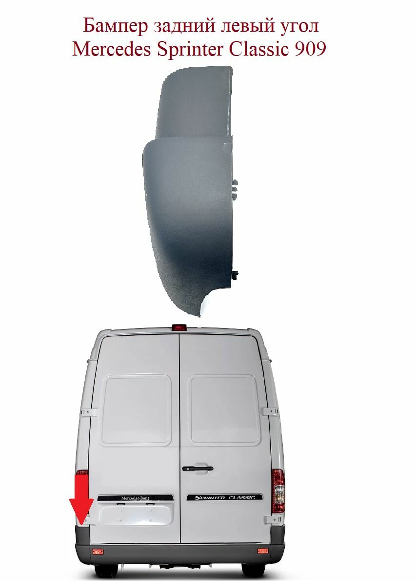 Угол левый заднего бампера Mercedes Sprinter 901 902 903 904 905 Classic 909